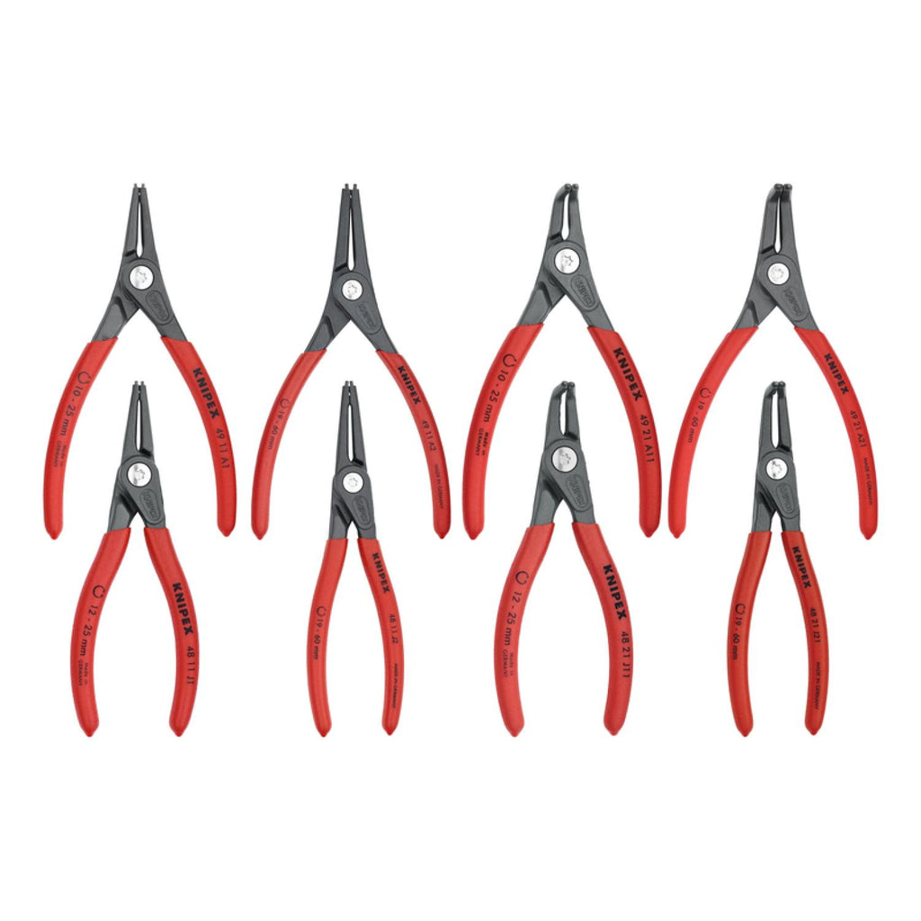 KNIPEX 00 20 04 SB, Precision Circlip Snap-Ring Pliers 8-Piece Set ...