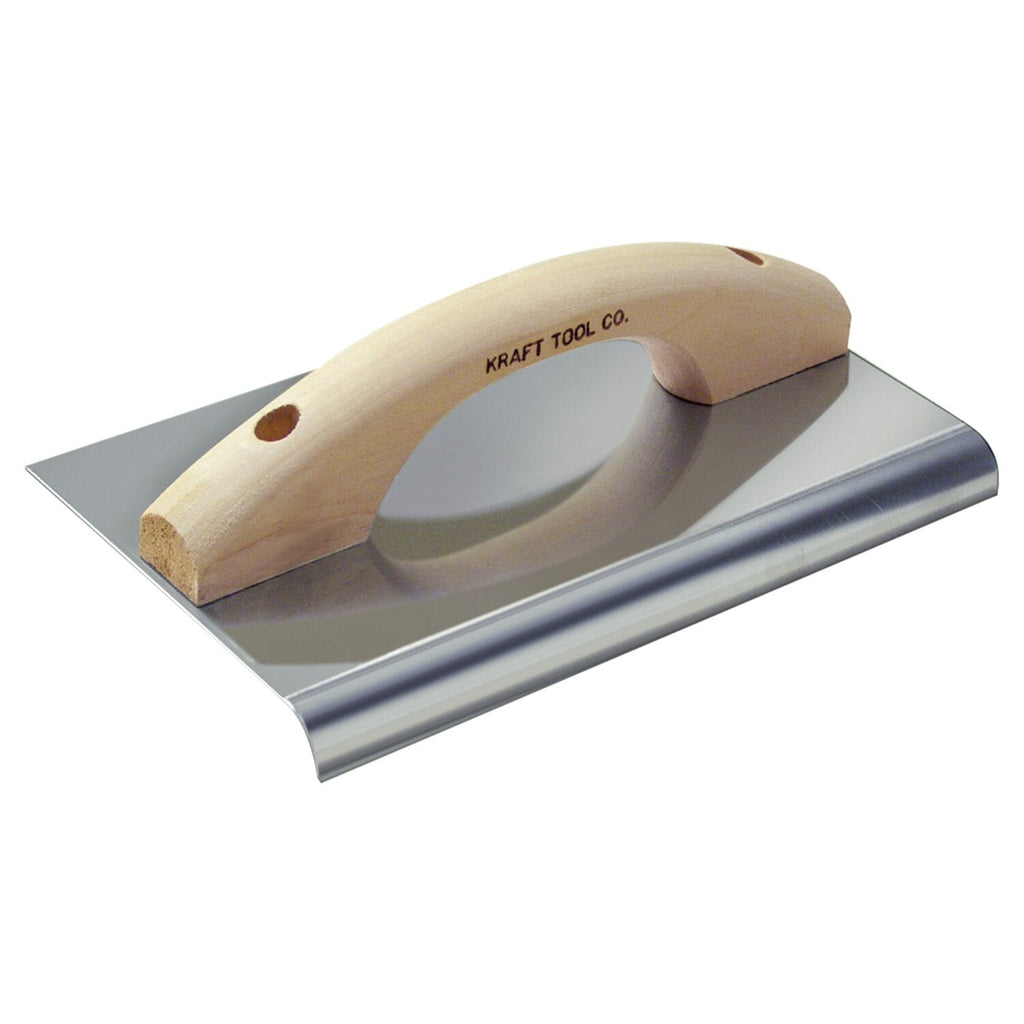 Kraft Tool CF904 10" x 6" 3/4"R Stainless Steel Hand Edger with Wood F ...