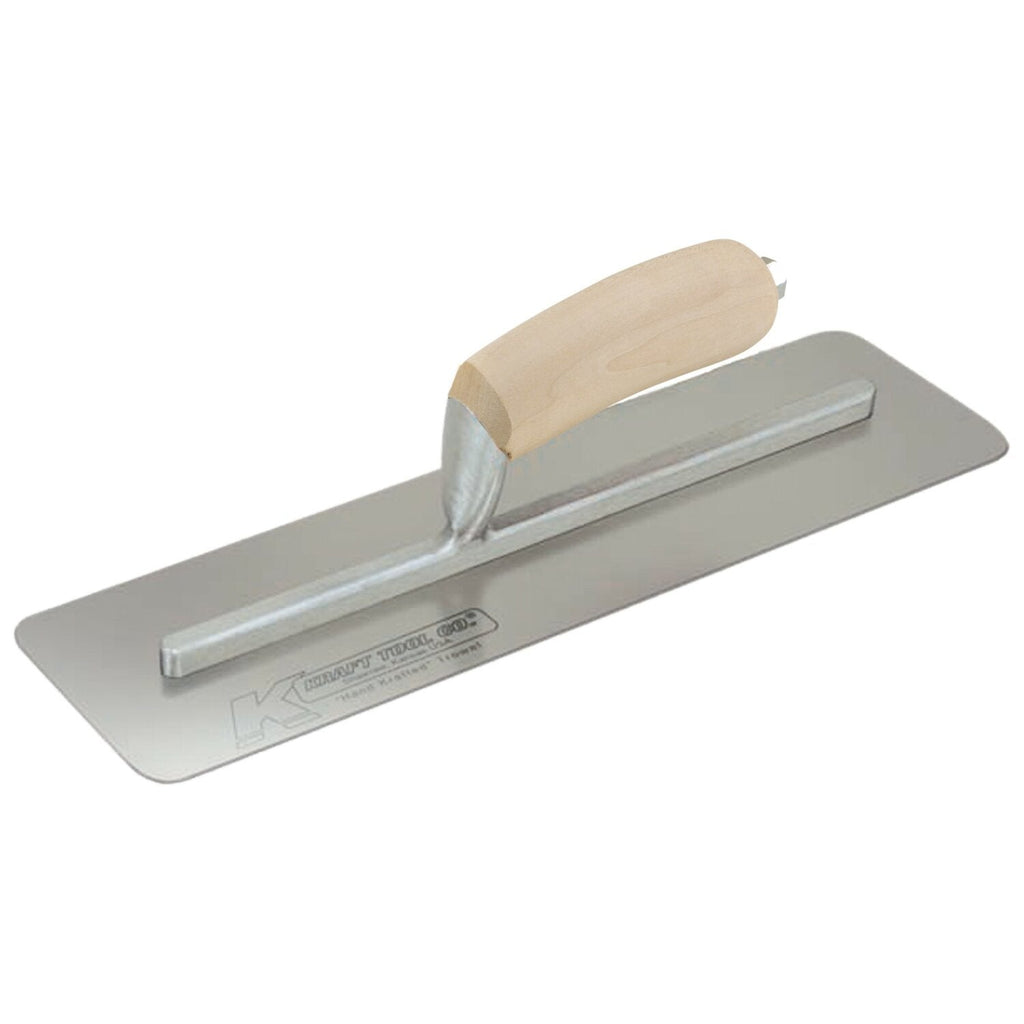 Kraft Tool CF333 16" x 4" Carbon Steel Silo Trowel with Camel Back Woo ...