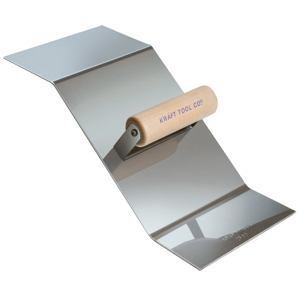 Kraft Tool CF651 Stainless Steel Curb Tool, 3/4"R Curb/Gutter with Woo ...