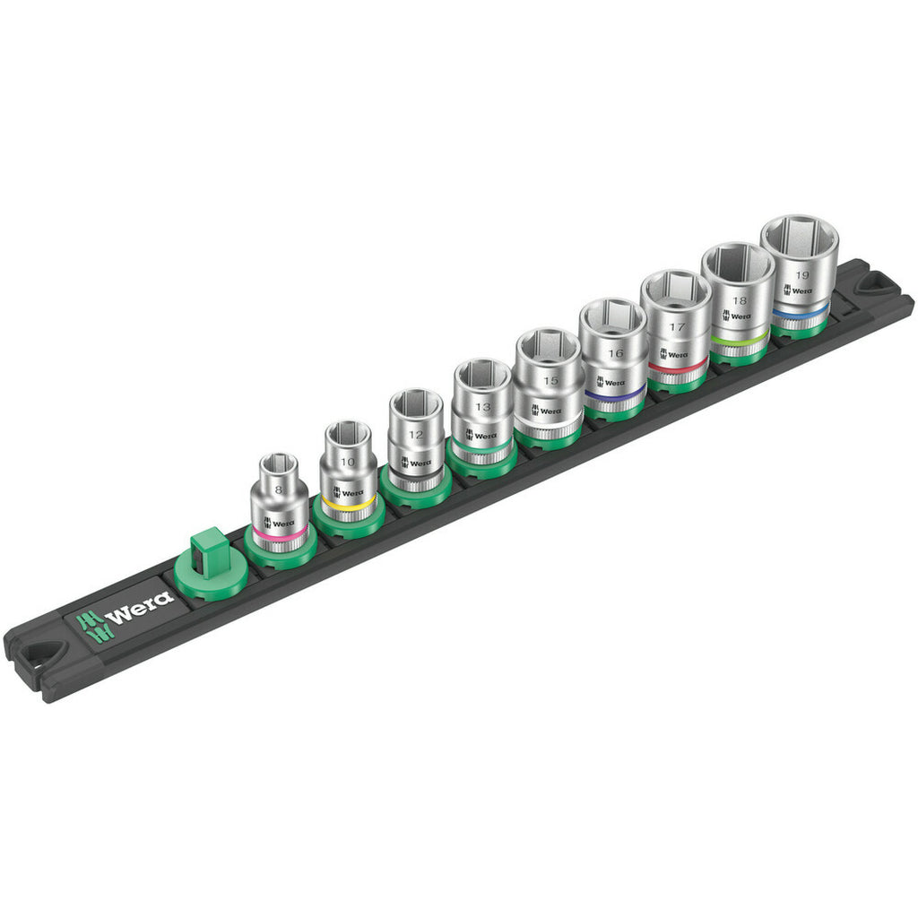 Wera Magnetic socket rail B 4 Zyklop socket set, 3/8" drive, 9 pieces ...