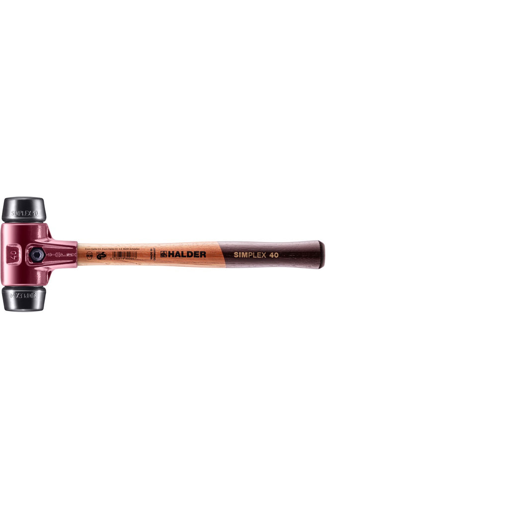 Halder 3002.040 Simplex Mallet with Black Rubber Inserts, Cast Iron Ho ...