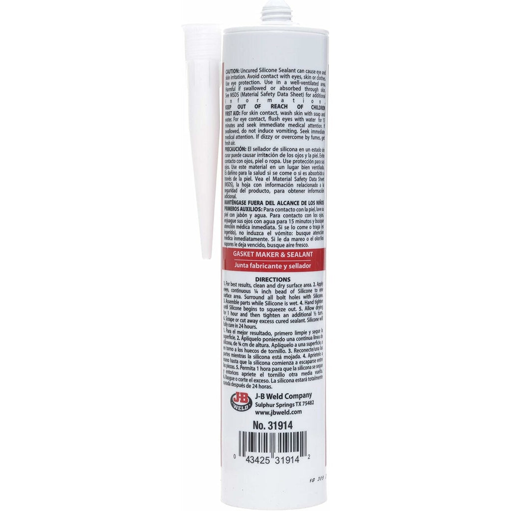 J-B Weld 31914 Hi-Temp Red Silicone Gasket Maker & Sealant, 10.3 oz ...
