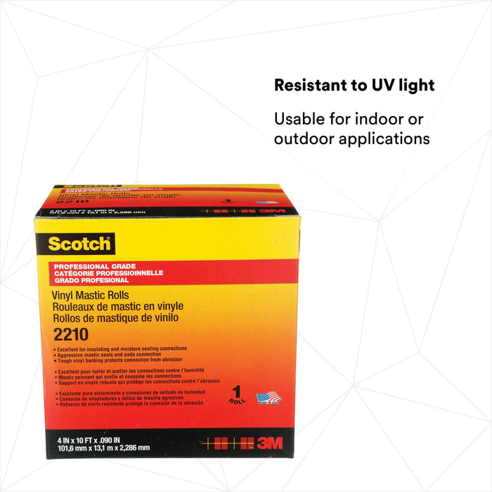 Scotch® Vinyl Mastic Roll 2210, 4 in x 10 ft, Black, 1 roll/carton ...