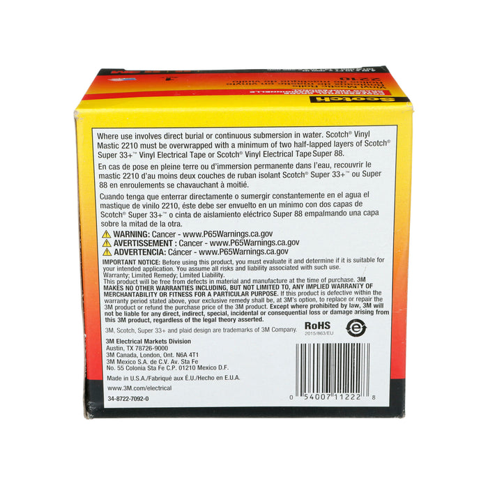 Scotch® Vinyl Mastic Roll 2210, 4 in x 10 ft, Black, 1 roll/carton ...