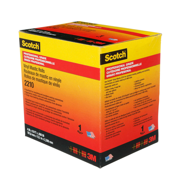 Scotch® Vinyl Mastic Roll 2210, 4 in x 10 ft, Black, 1 roll/carton ...