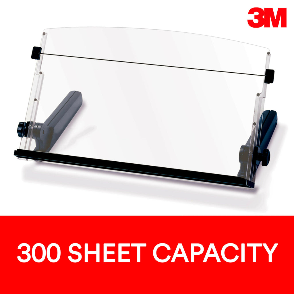 3M Adjustable In-Line Document Holder with Elastic Line Guide, Black,D ...