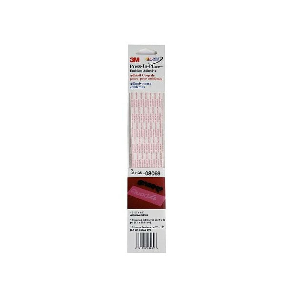3M Press-In-Place Emblem Adhesive, 08069, 2 in x 12 in, 60 rolls perca ...
