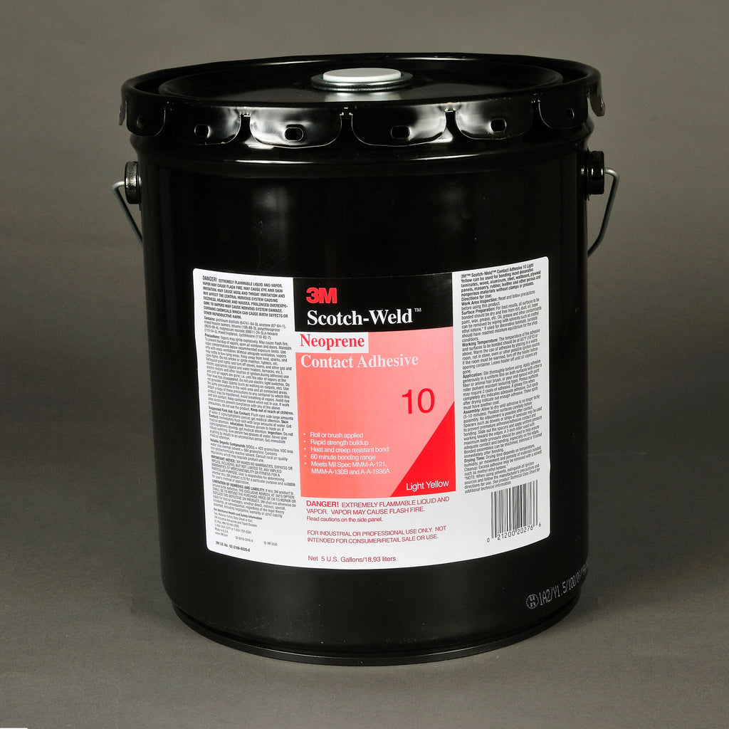 3M Neoprene Contact Adhesive 10, Light Yellow, 5 Gallon Pour Spout Dru ...