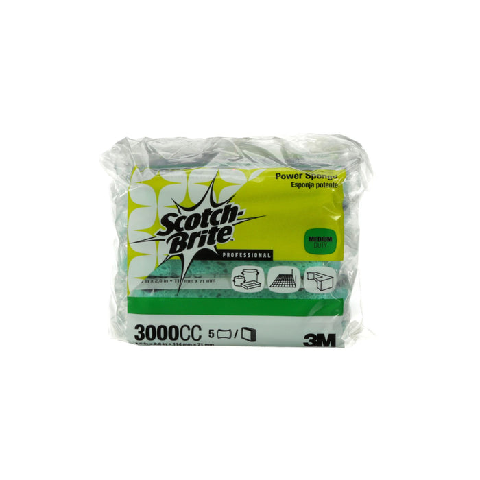 Scotch-Brite Power Sponge 3000CC, 2.8 in x 4.5 in x 0.6 in, 5/Pack ...