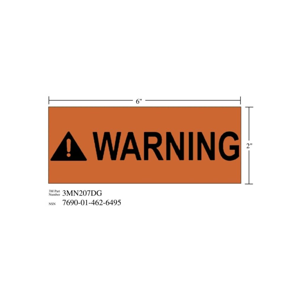 3M Diamond Grade Safety Sign 3MN207DG, "WARNING", 6 in x 2 inage – EIO.com