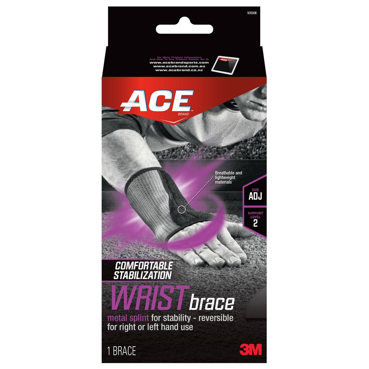 ACE Reversible Splint Wrist Brace, 905006, Adjustable — EIO.com