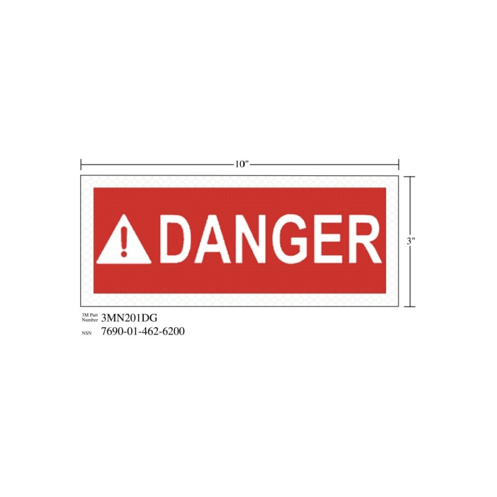 3M Diamond Grade Safety Sign 3MN201DG, "DANGER", 10 in x 3 inage – EIO.com