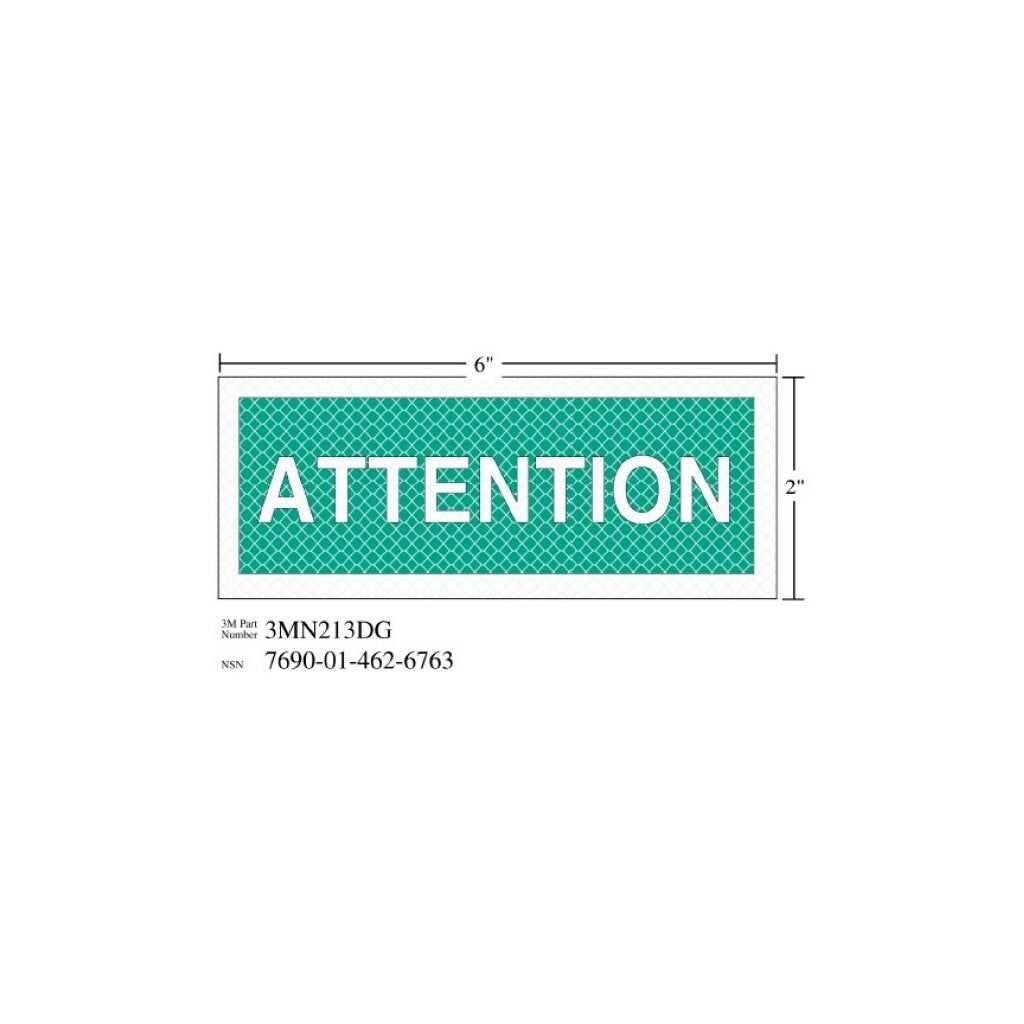 3M Diamond Grade Safety Sign 3MN213DG, "ATTENTION", 6 in x 2 inage ...