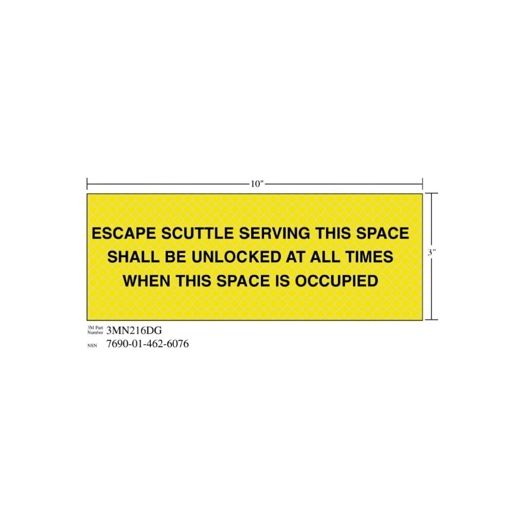 3M Diamond Grade Safety Sign 3MN216DG, "ESCAPE…OCCUPIED", 10 in x 3ina ...