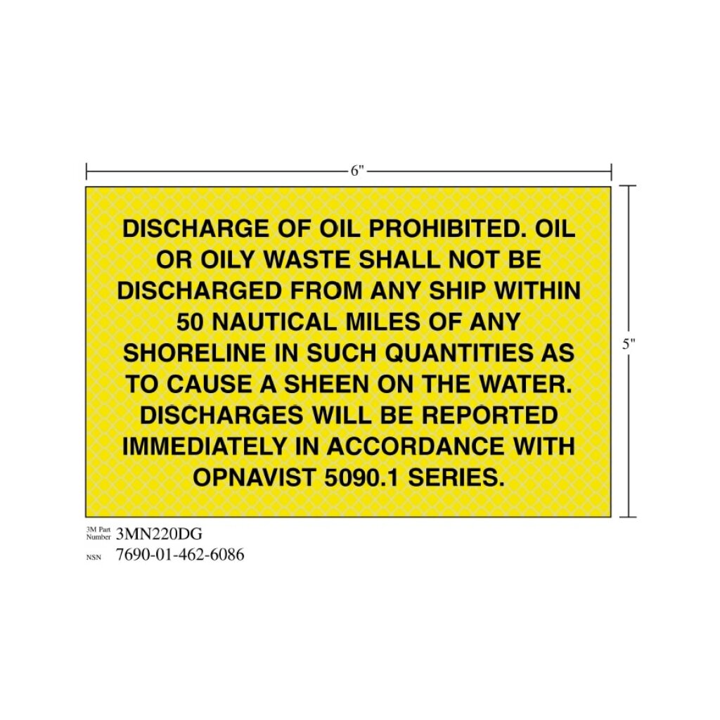 3M Diamond Grade Safety Sign 3MN220DG, "DISCHARGE…SERIES", 7 in x 5ina ...