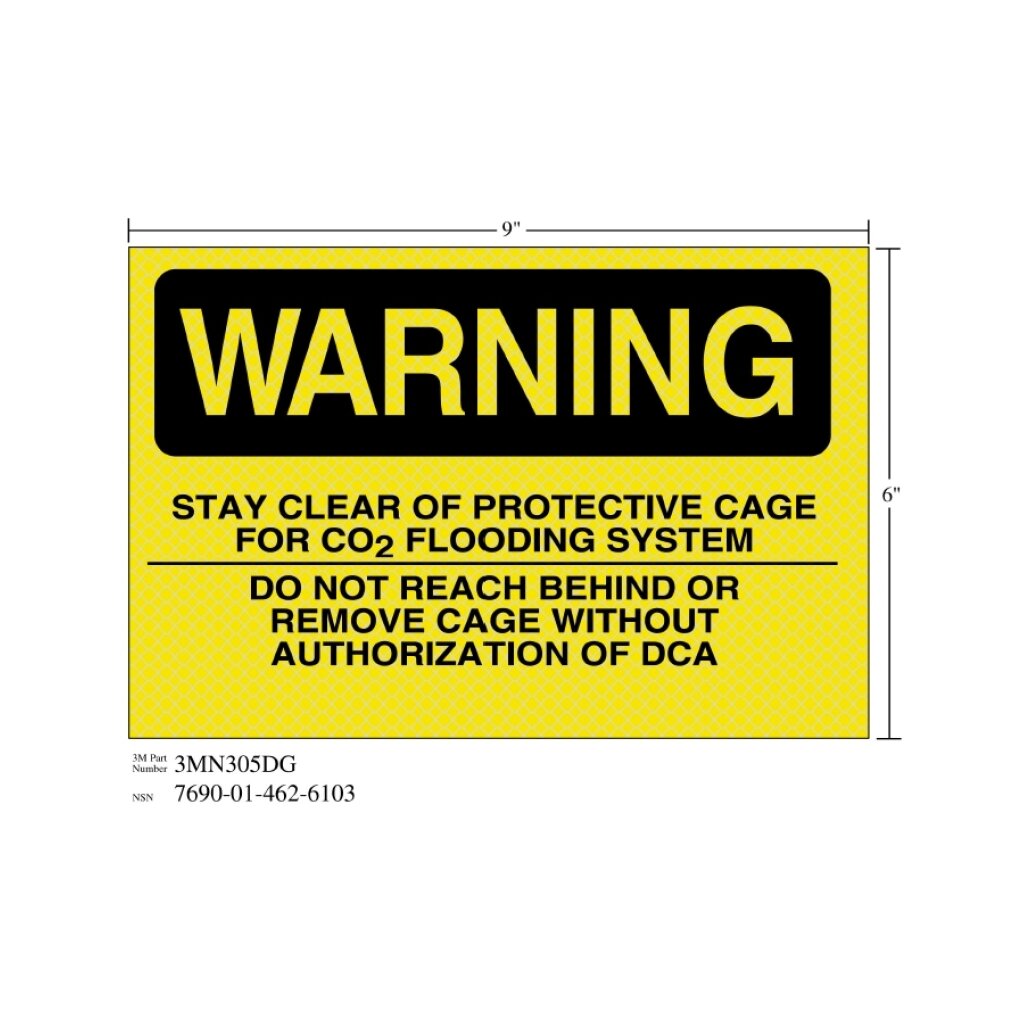 3M Diamond Grade Fire Fighting Sign 3MN305DG, "WARNING…DCA", 9 in x 6i ...