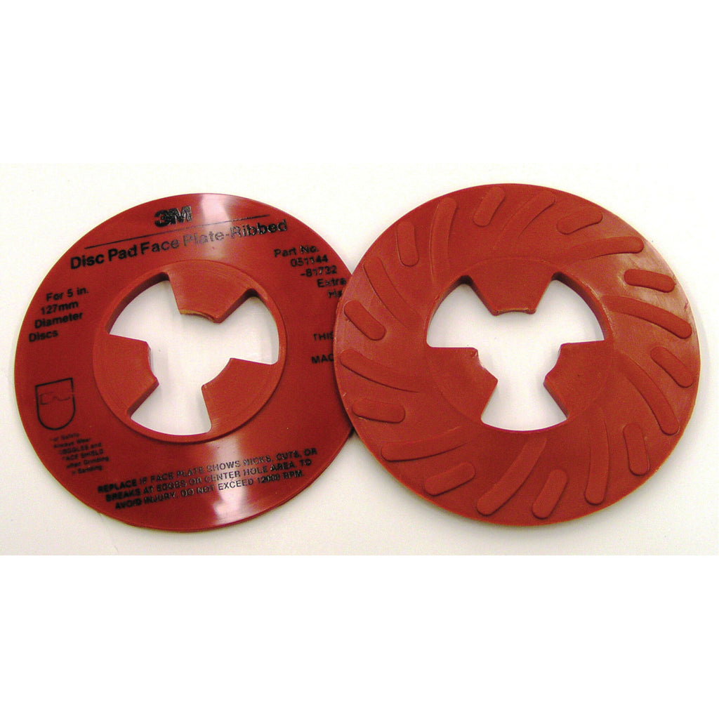3M Disc Pad Face Plate Ribbed 81732L, Extra Hard, 5 in, Red – EIO.com
