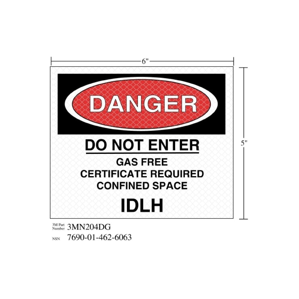 3M Diamond Grade Safety Sign 3MN204DG, "DANGER…IDHL", 6 in x 5 inage ...