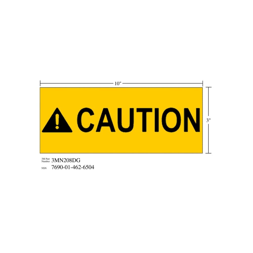 3M Diamond Grade Safety Sign 3MN208DG, "CAUTION", 10 in x 3 inage – EIO.com