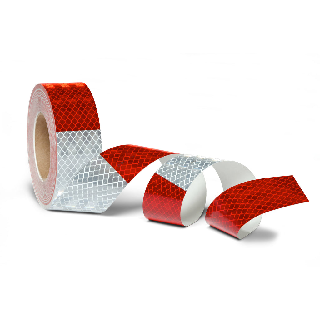 3M Flexible Prismatic Conspicuity Markings 913-32, Red/White, DOT, 2 i ...