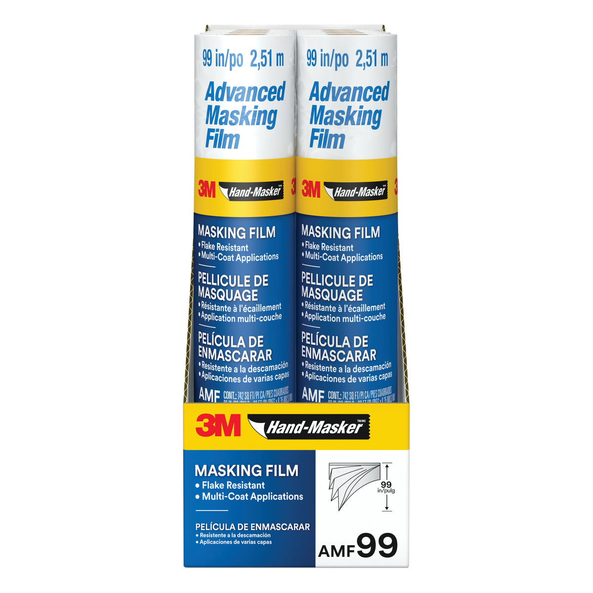 3M Hand-Masker Advanced Masking Film, AMF99-8C, 99 in x 90 ft x .35mil ...