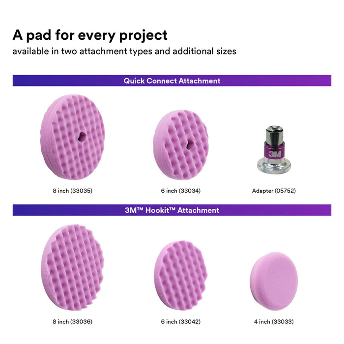 3M Perfect-It 1-Step Foam Finishing Pad, 33034, 6 in, Quick Connect ...