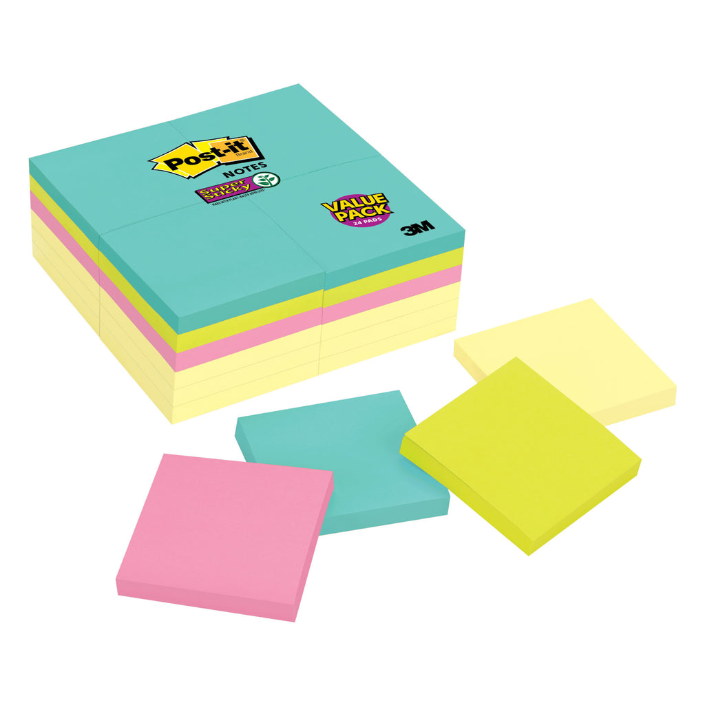 Post-it® Notes 654-24SSCYM, 3 in x 3 in (76 mm x 76 mm) – EIO.com