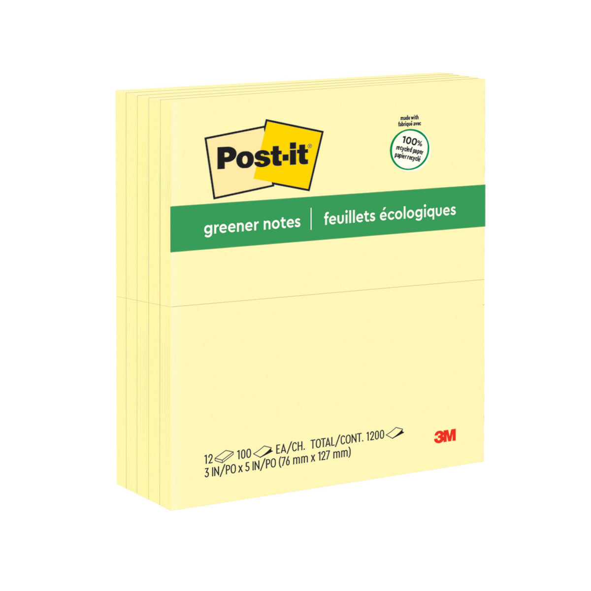 Post-it® Notes 655-RP, 3 in x 5 in (76 mm x 127 mm) — EIO.com