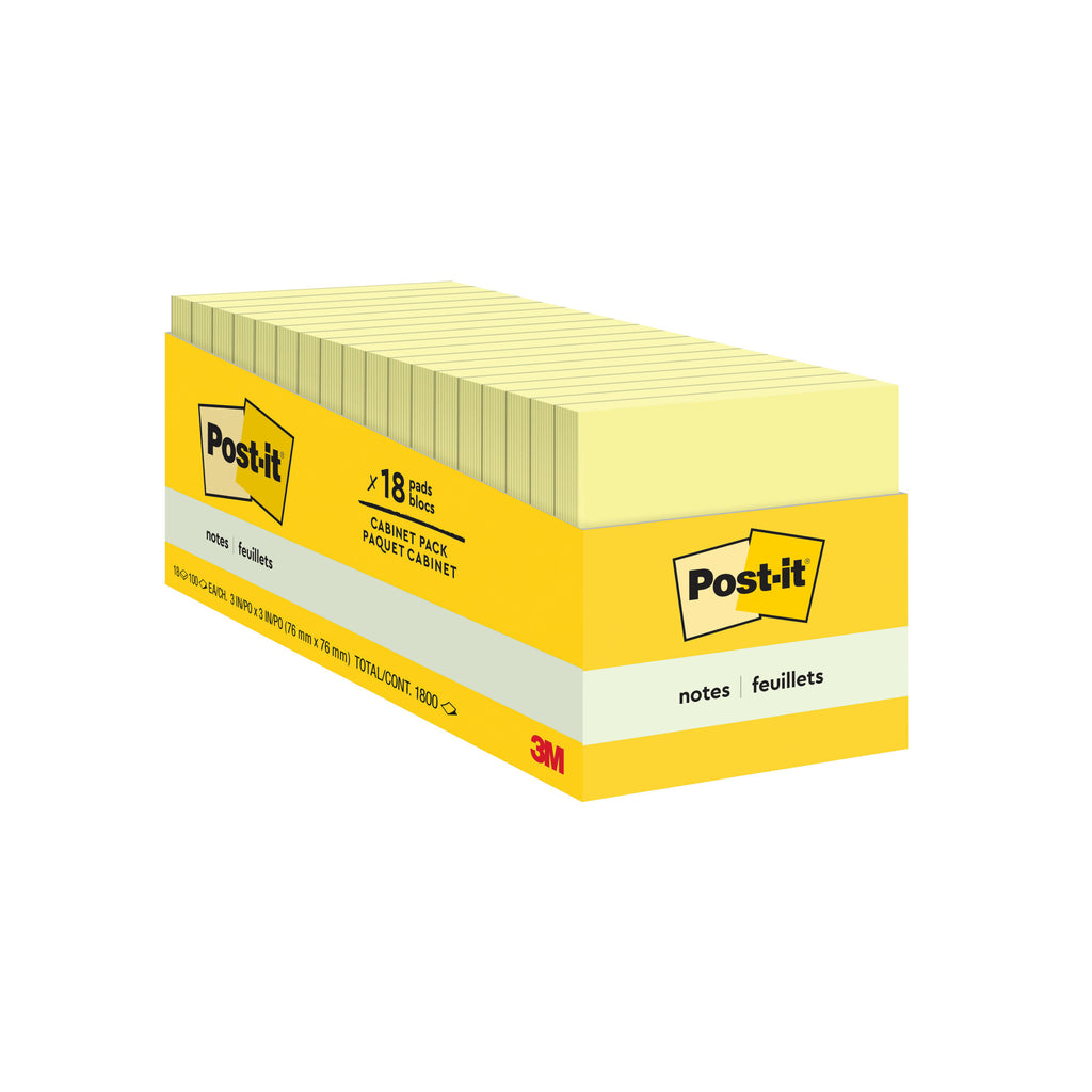 Post-it® Notes 654-18CP, 3 in x 3 in (76 mm x 76 mm) – EIO.com