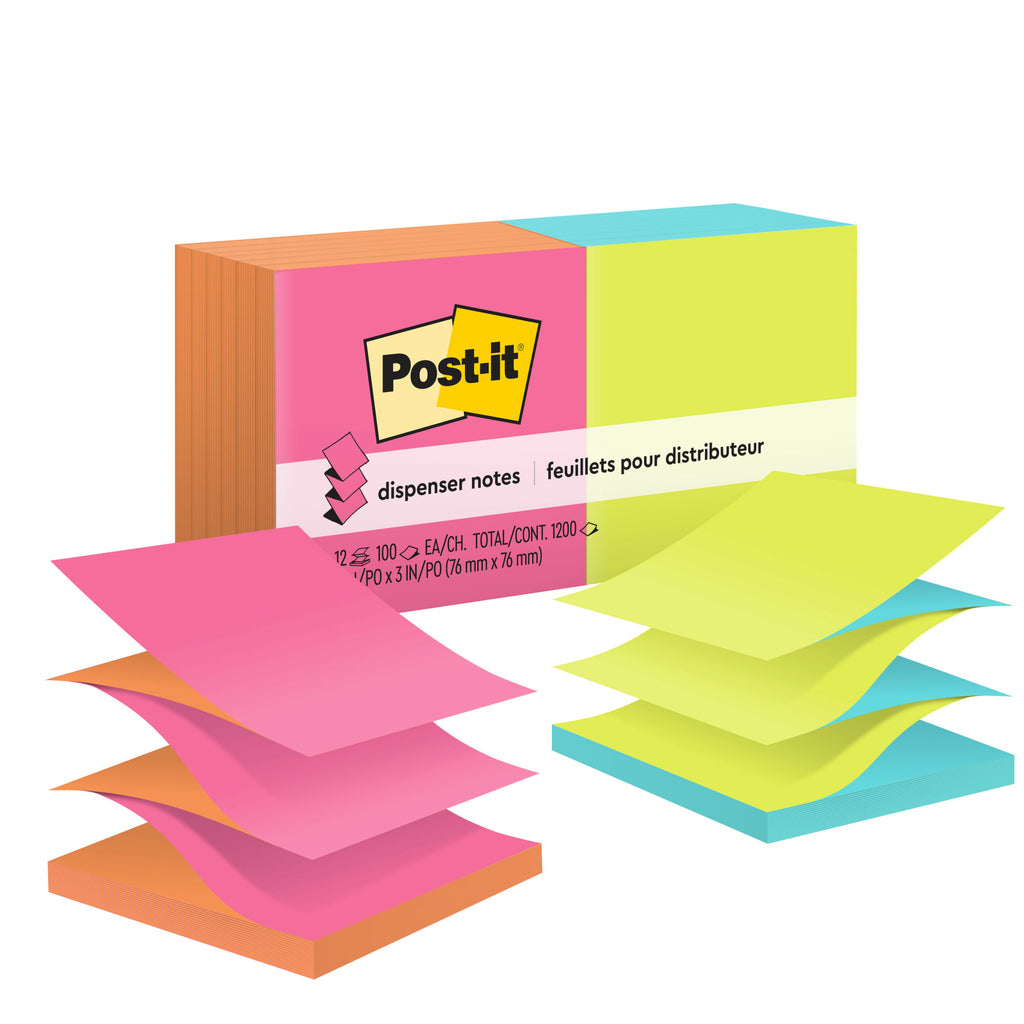 Post-it® Pop-up Notes R330-N-ALT, 3 in x 3 in (76 mm x 76 mm) Neon Col ...