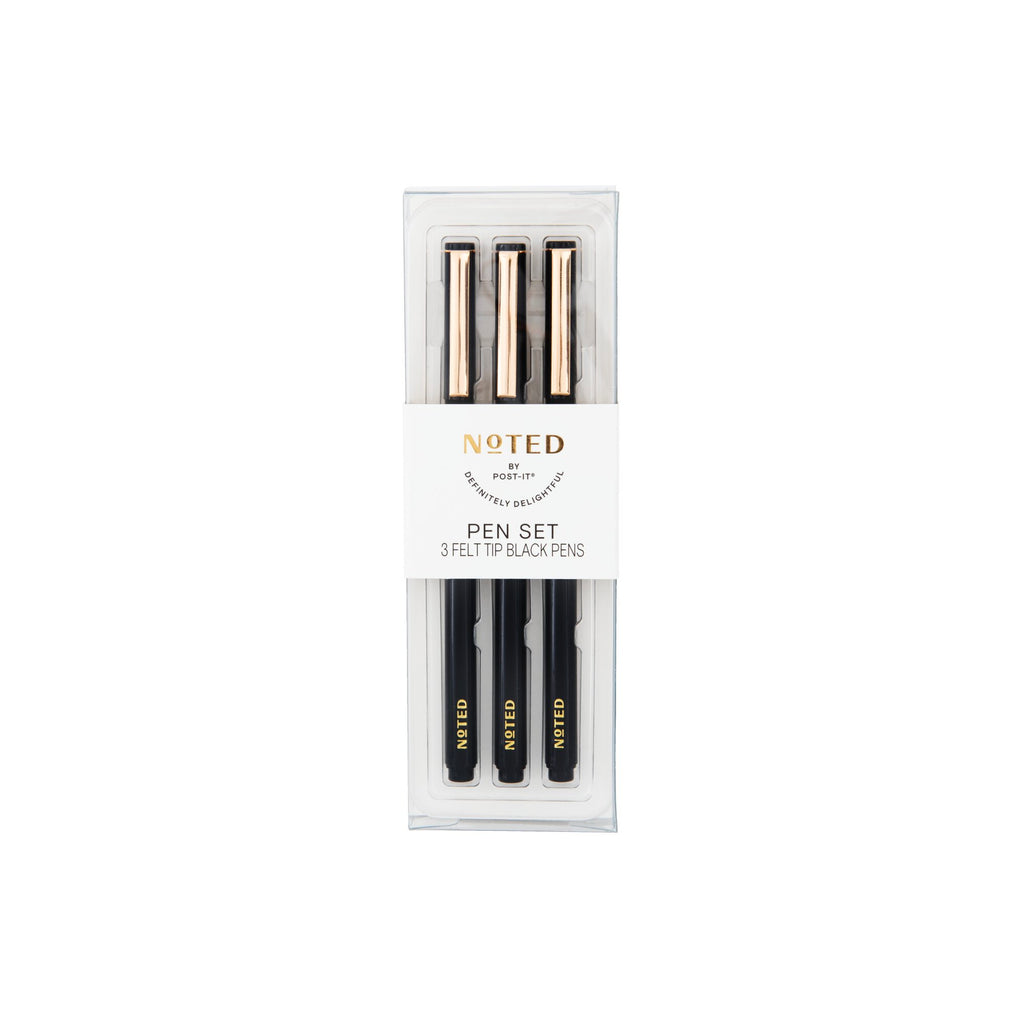 Post-it® 3pk Pens NTD8-PEN-BK, 3 Felt Tip Black Pens – EIO.com