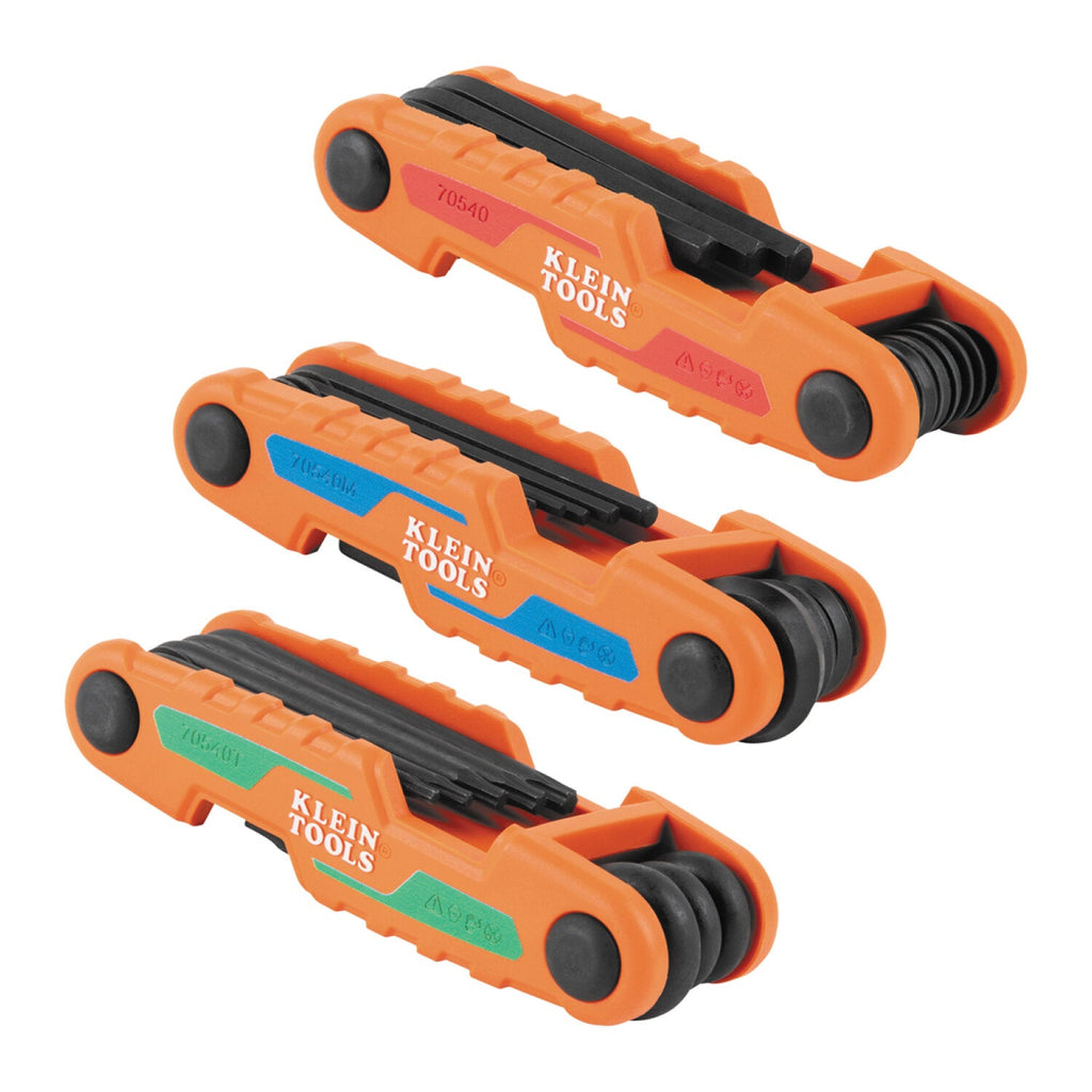 Klein Tools 70543 Compact Folding Hex Key Set, SAE, Metric, TORX, 25 P ...