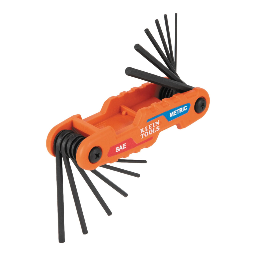 Klein Tools 70590 Compact Folding Hex Key Set, SAE, Metric, 12-Keys ...