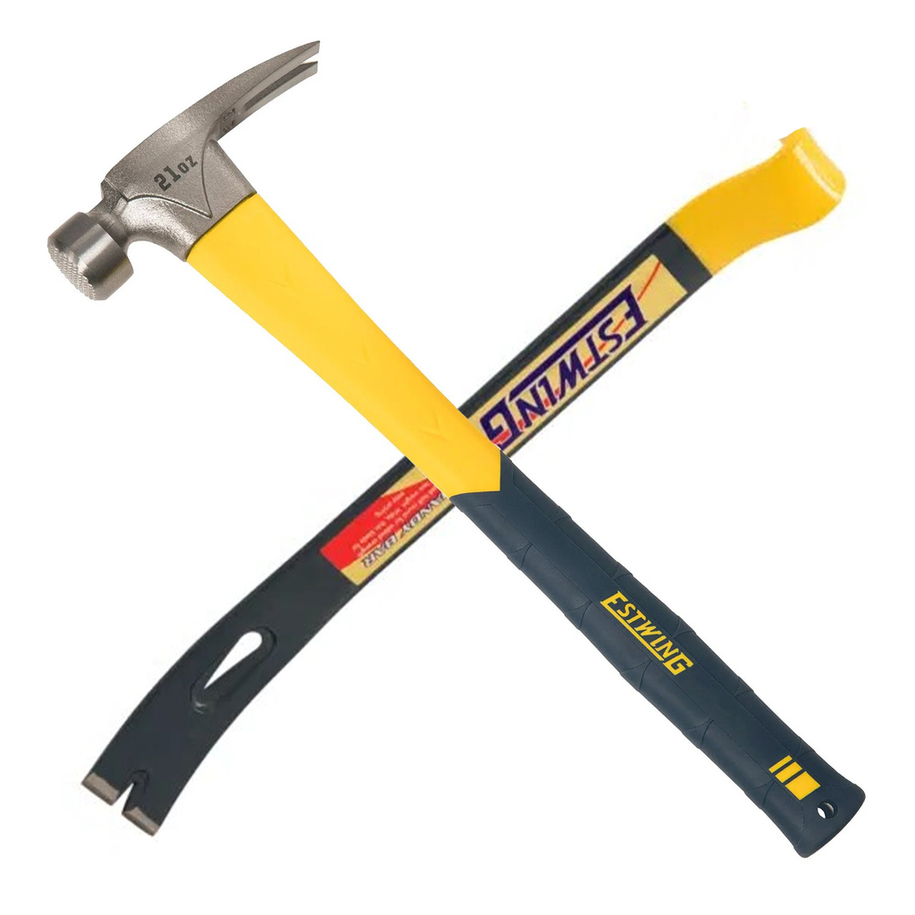 Estwing HPBS Milled Face Framing Hammer & Half Round Pry Bar Bundle ...