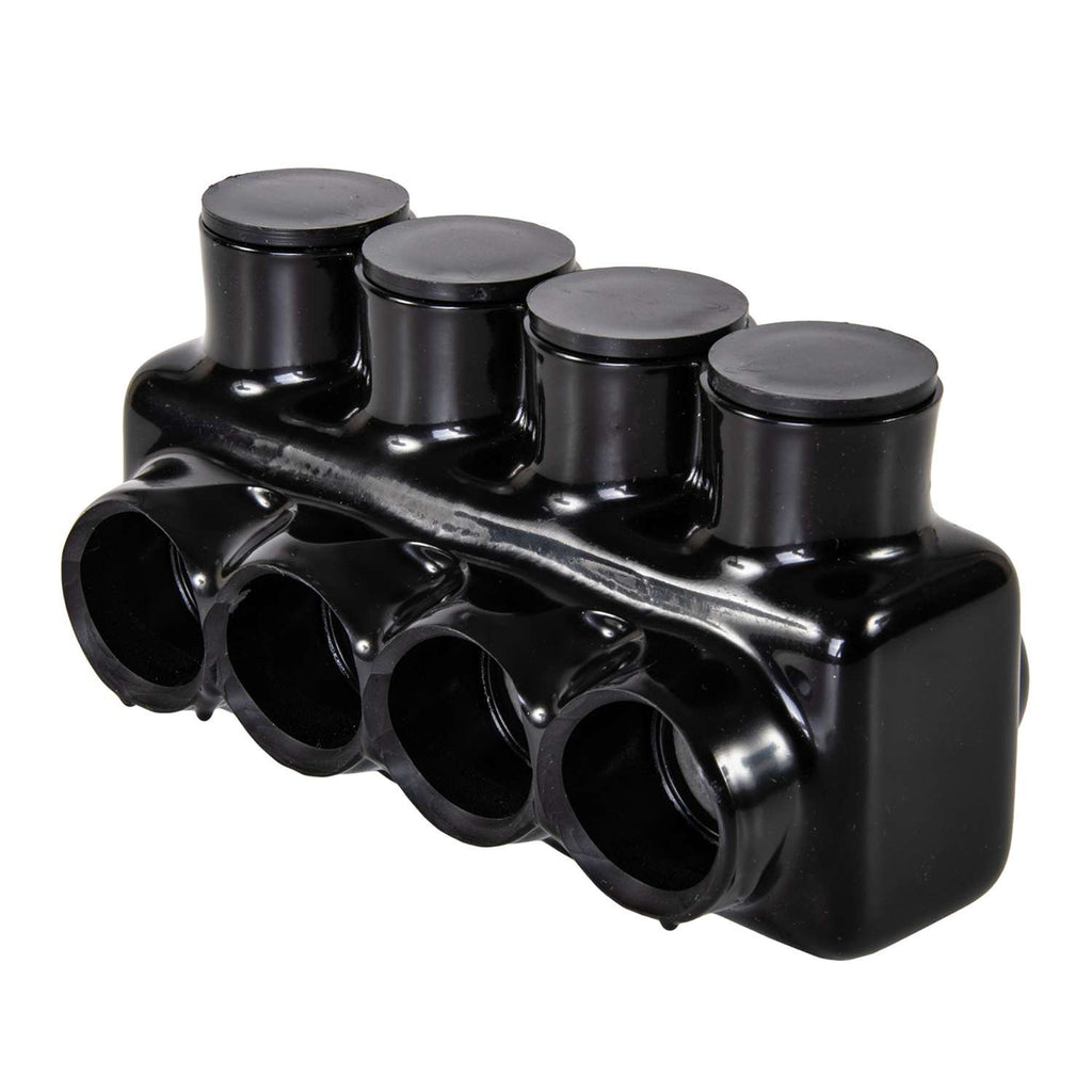 Polaris IPL500-4 4-Port Black Multi-Tap Pre-Insulated Connector, 500 M ...