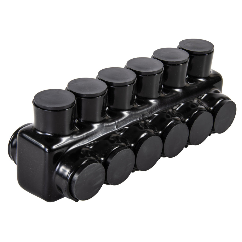 Polaris IPLD350-6B 6-Port Black Multi-Tap Pre-Insulated Connector, 350 ...