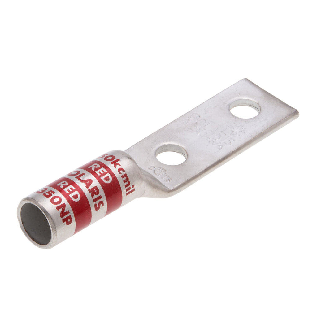 NSI L350NP 350 MCM 1/2” 2-Hole Copper Long Lug with Peep Hole – Red ...