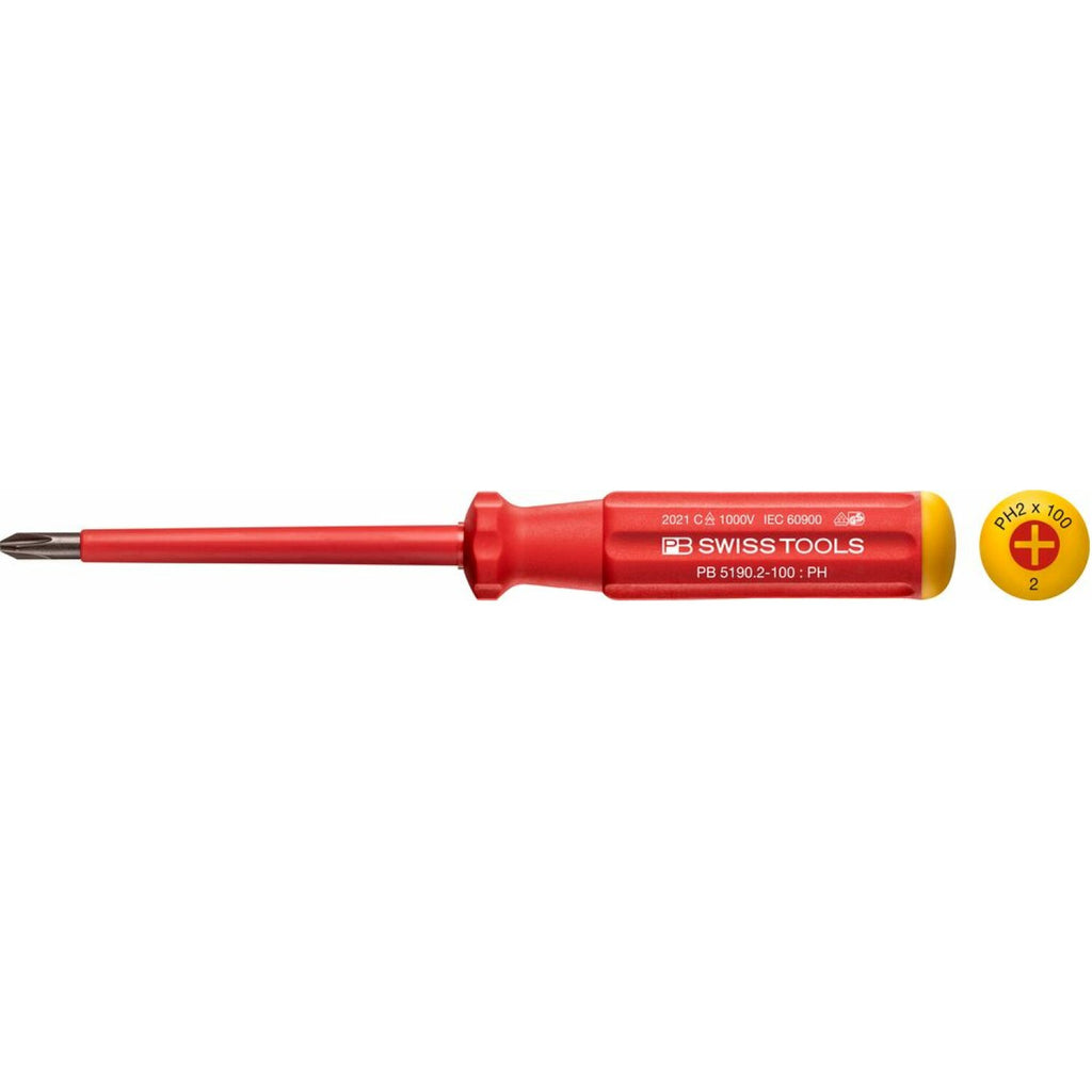 PB Swiss Tools PB 5190.2-100 Classic VDE Screwdriver Phillips Size PH2 ...