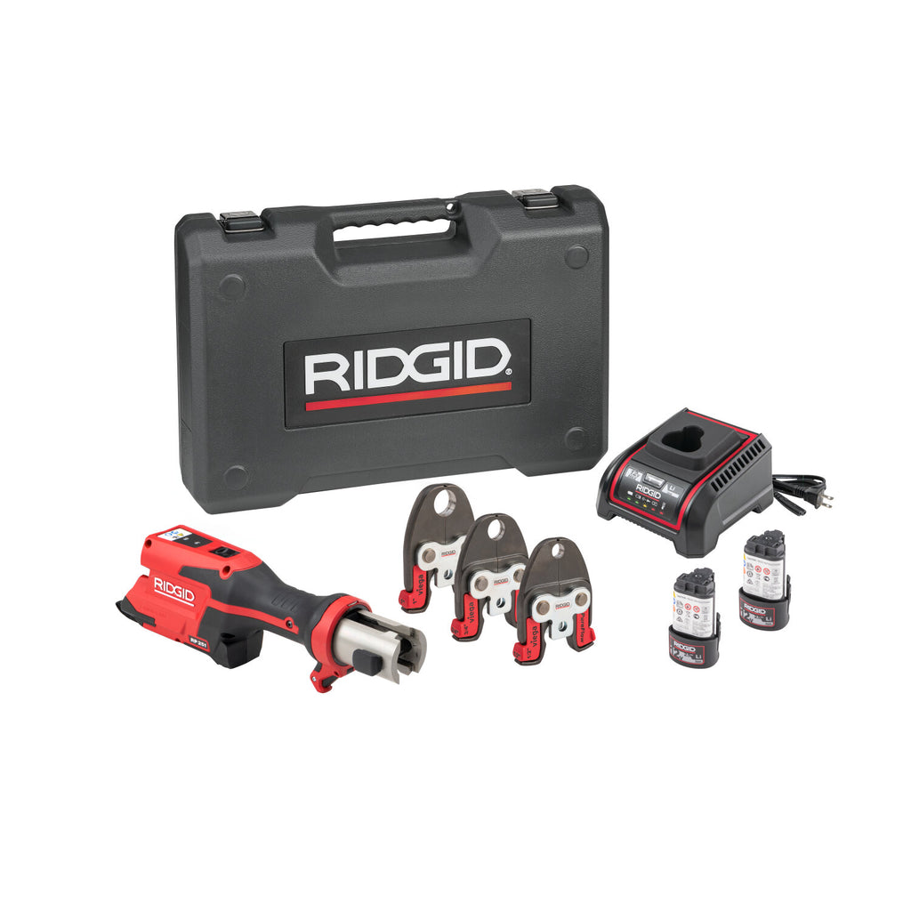 Ridgid 78168 RP 251 Press Tool Battery Kit with 1/2", 3/4" and 1" Pure ...