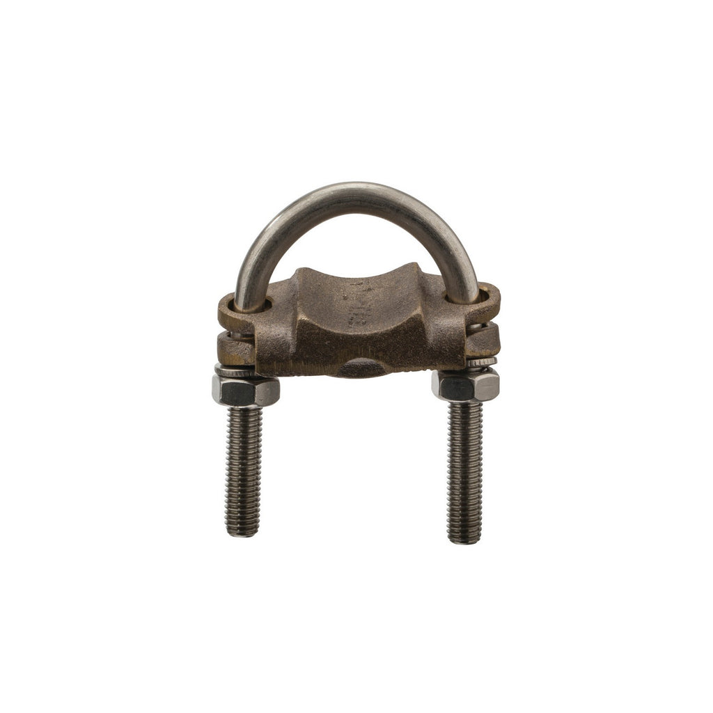 NSI UC-126 Heavy Duty Bronze U-Bolt Clamp, 1-1/2″ Pipe, 2/0 to 4 AWG ...