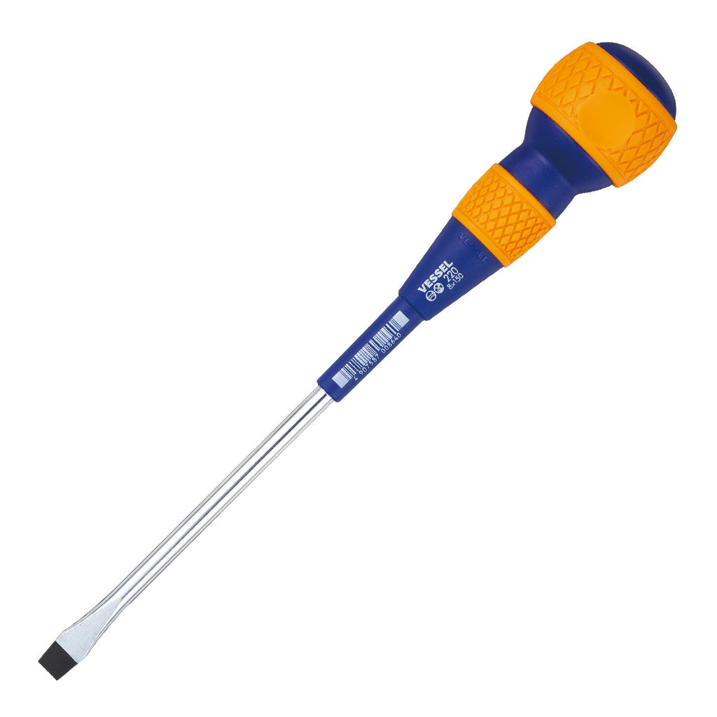 Vessel Tools 220S8150 Ball-Grip Screwdriver No.220, Slotted 8mm – EIO.com
