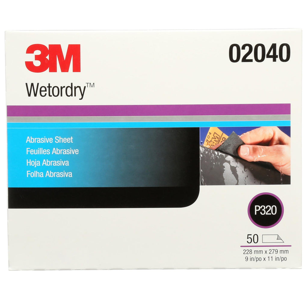 3M Wetordry Abrasive Sheet 213Q, 02040, P320, 9 in x 11 in, 50 sheets ...