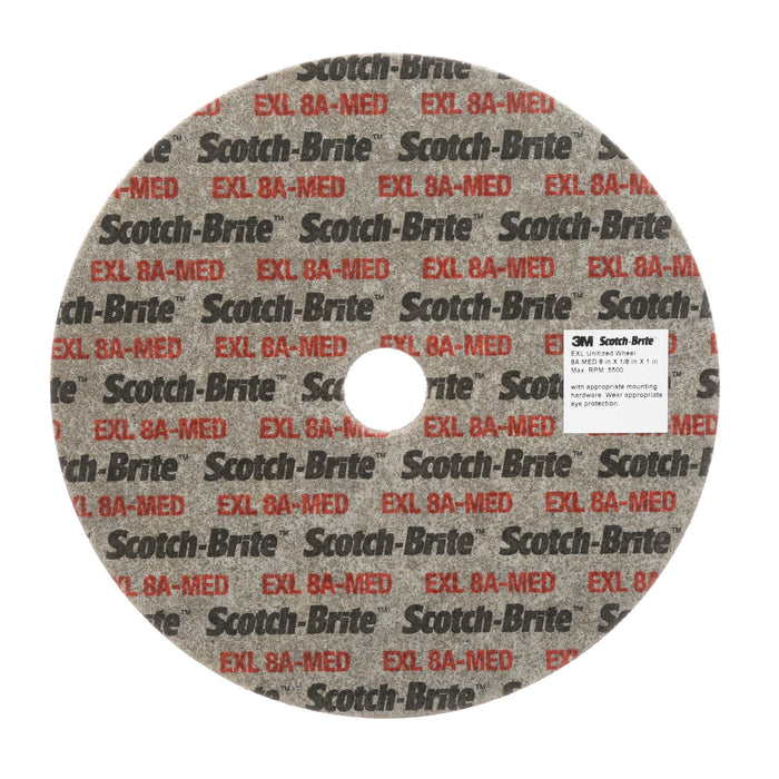 Scotch-Brite EXL Unitized Wheel, 8 in x 1 in x 3 in 8A MED SPR — EIO.com