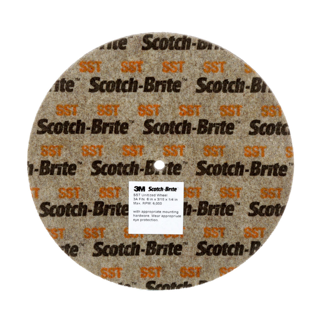 Scotch-Brite SST Unitized Wheel, 6 in x 1/4 in x 1/2 in 5A FIN – EIO.com