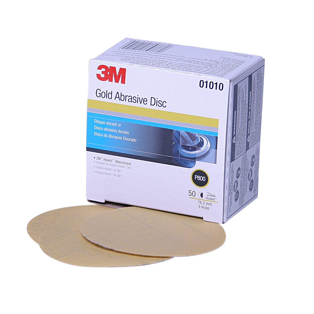 3M Hookit Gold Disc 01010, 3 in, P800 – EIO.com