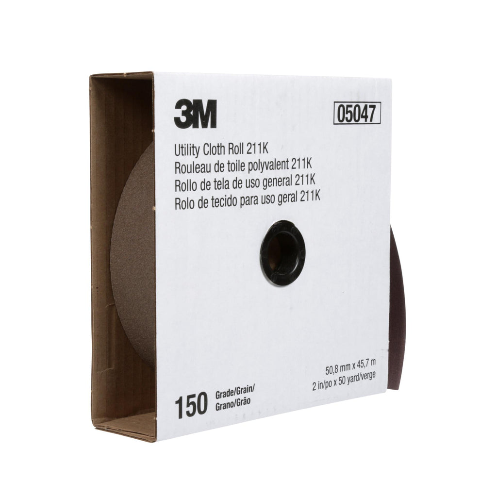 3M Utility Cloth Roll 211K, 150 J-weight, 8 in x 50 yd, ASO, Full-flex ...