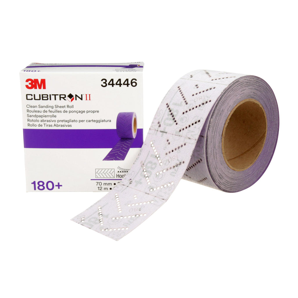 3M Cubitron II Hookit Clean Sanding Sheet Roll, 34446, 180+ grade, 70 ...