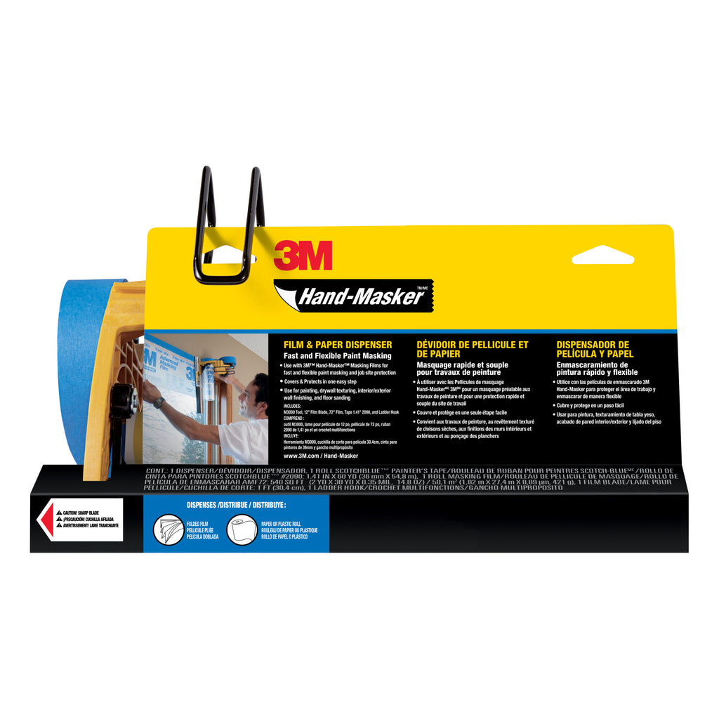 3M Hand-Masker Pre-Loaded Dispensers M3000 PAK, Masking film tape kit ...
