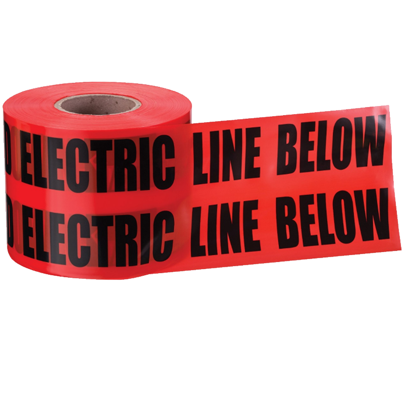 Ideal 42-201 Underground "Caution Buried Electric Line" Tape, Red 3"x1 ...